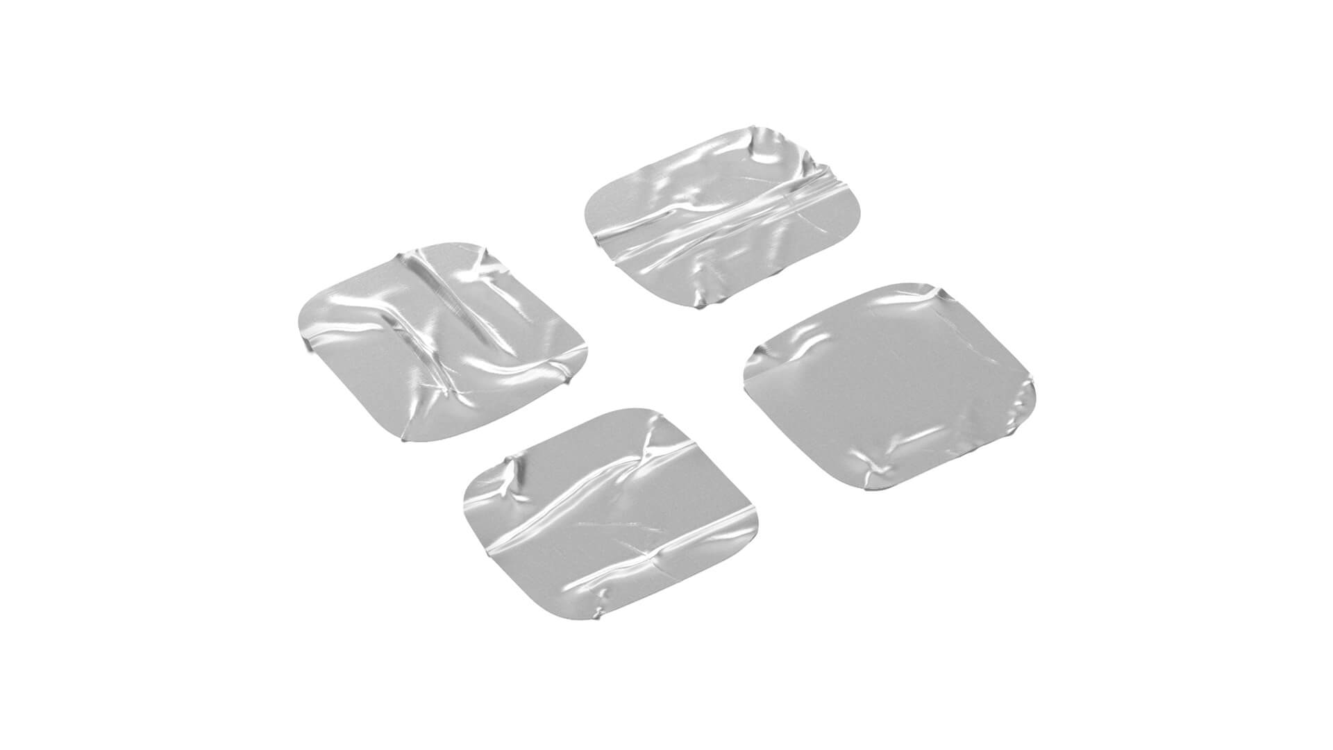 Adhesive Sticker Tape Set - Square Scotch Piece 3D Model by rebrandy
