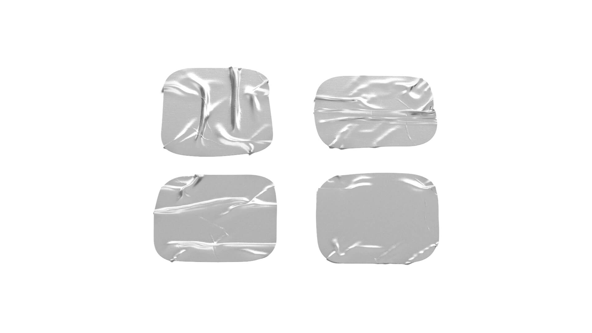 Adhesive Sticker Tape Set - Square Scotch Piece 3D Model by rebrandy