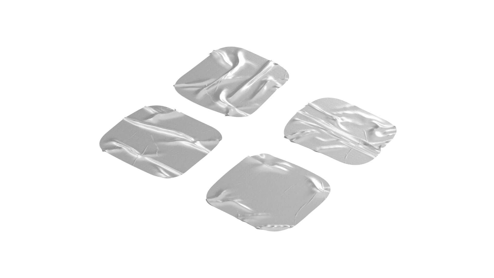 Adhesive Sticker Tape Set - Square Scotch Piece 3D Model by rebrandy