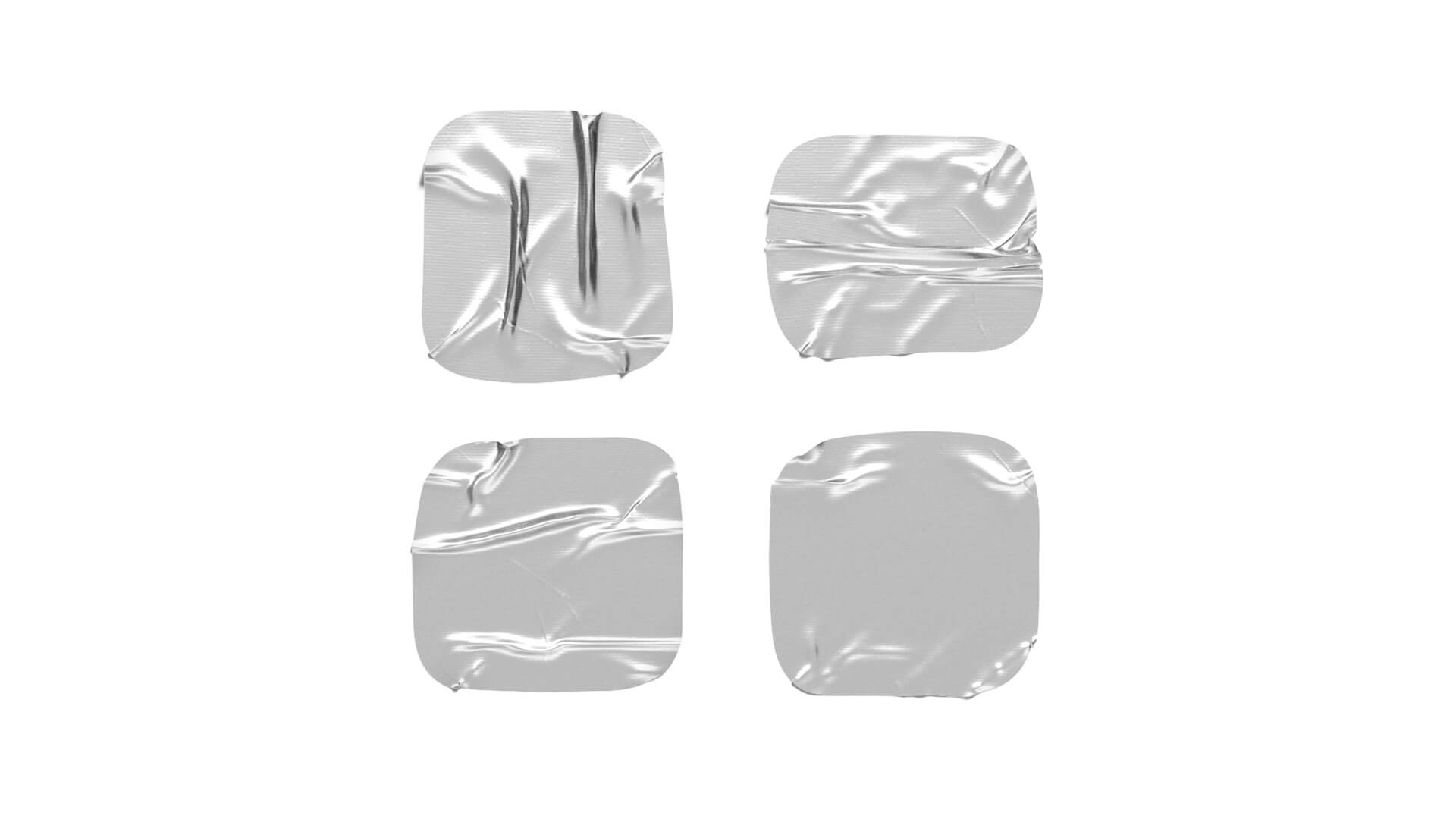 Adhesive Sticker Tape Set - Square Scotch Piece 3D Model by rebrandy