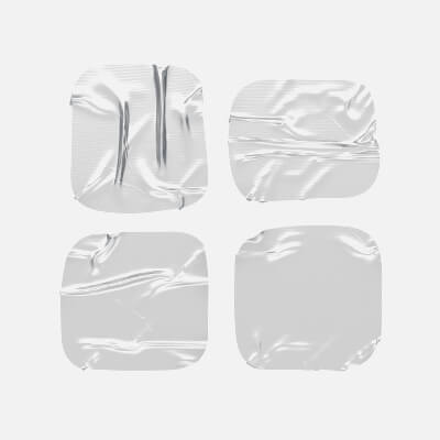 Adhesive Sticker Tape Set - Square Scotch Piece 3D Model by rebrandy