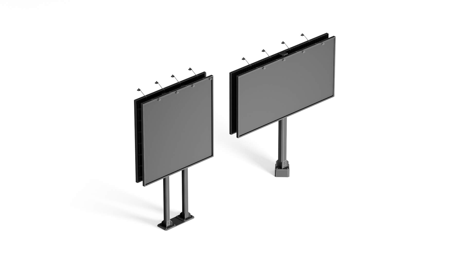 Advertising Street Billboard 2 Type - Rectangular Square 3D Model by ...