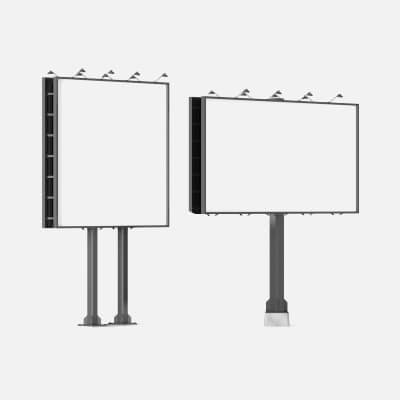 Advertising Street Billboard 2 Type - Rectangular Square 3D Model by ...