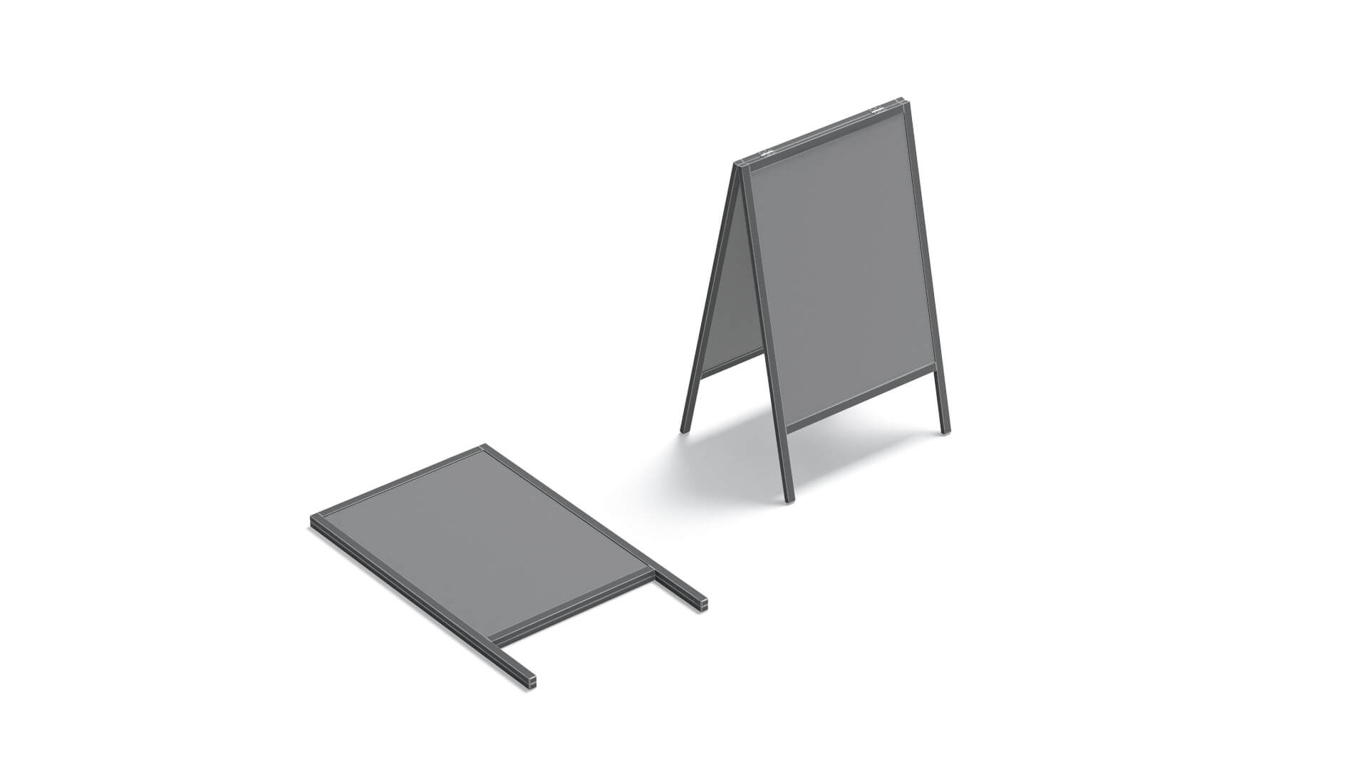 Advertising Street Stand - Sandwich Sign Board 3D Model by rebrandy