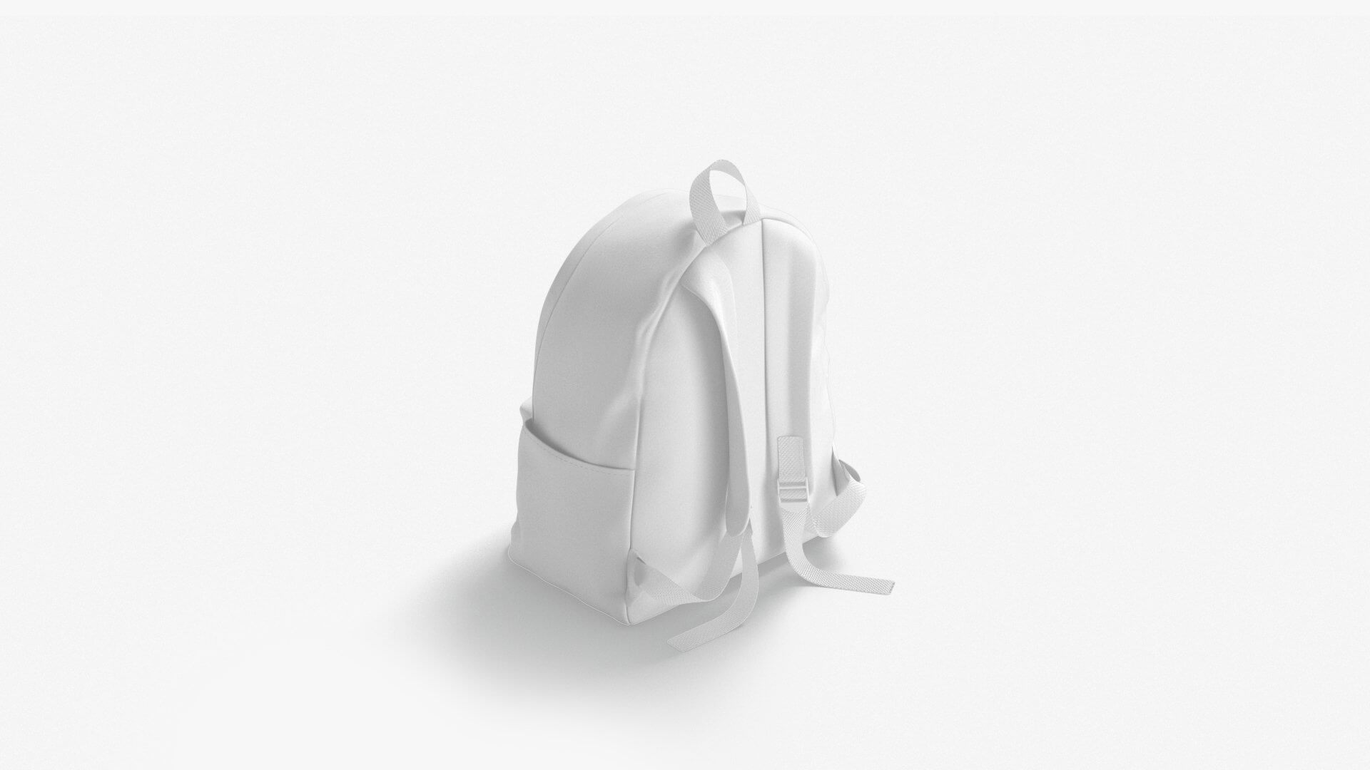 White School Backpack - 3D Model by rebrandy