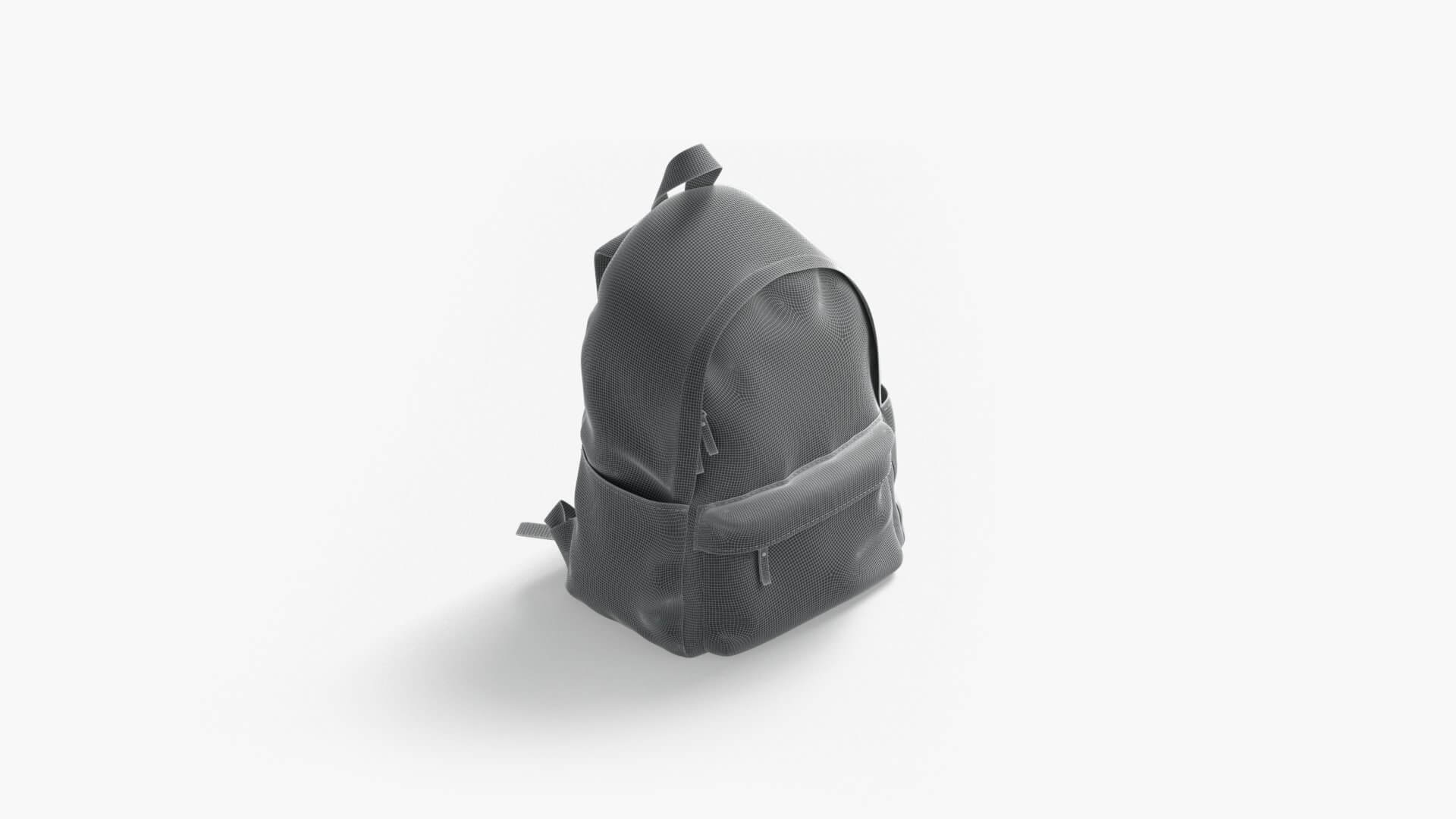 White School Backpack - 3D Model by rebrandy