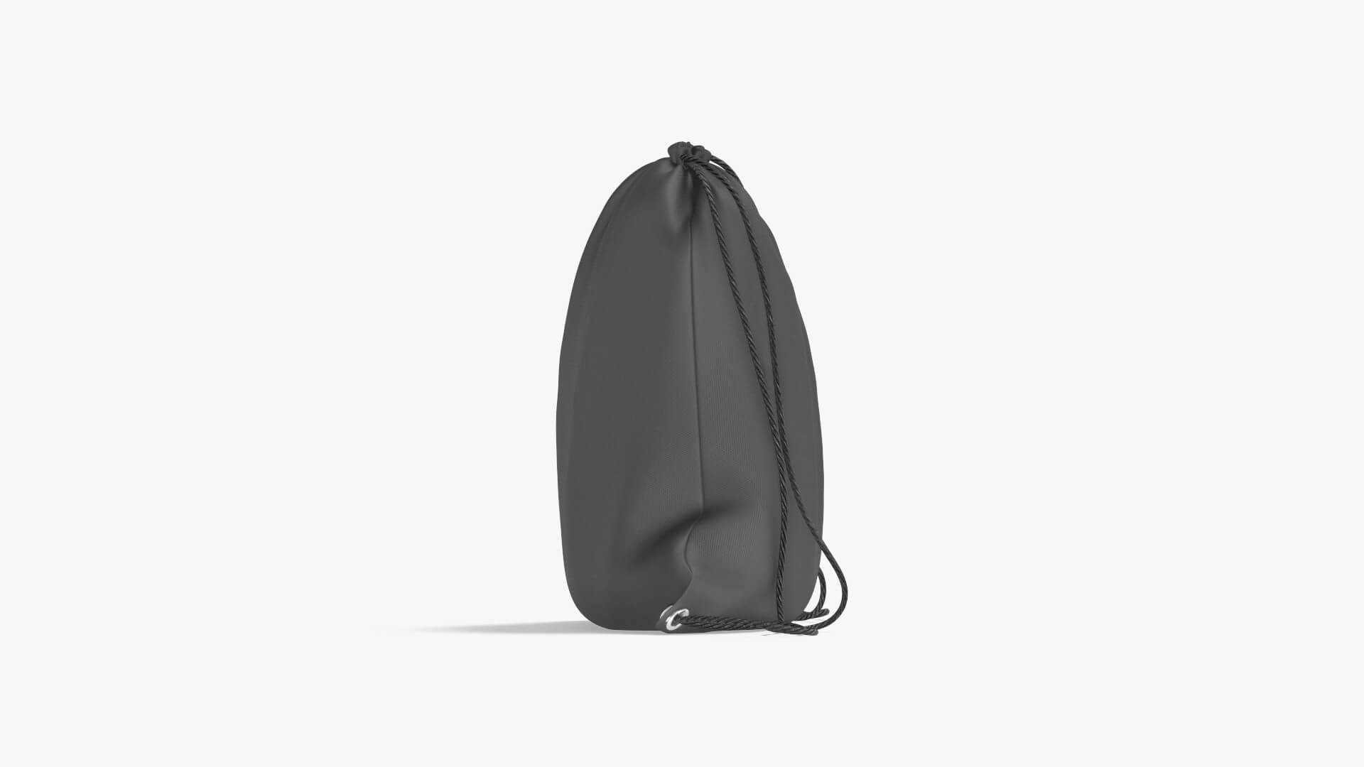 Black Drawstring Backpack - Sport Pouch With Cord 3D Model by rebrandy