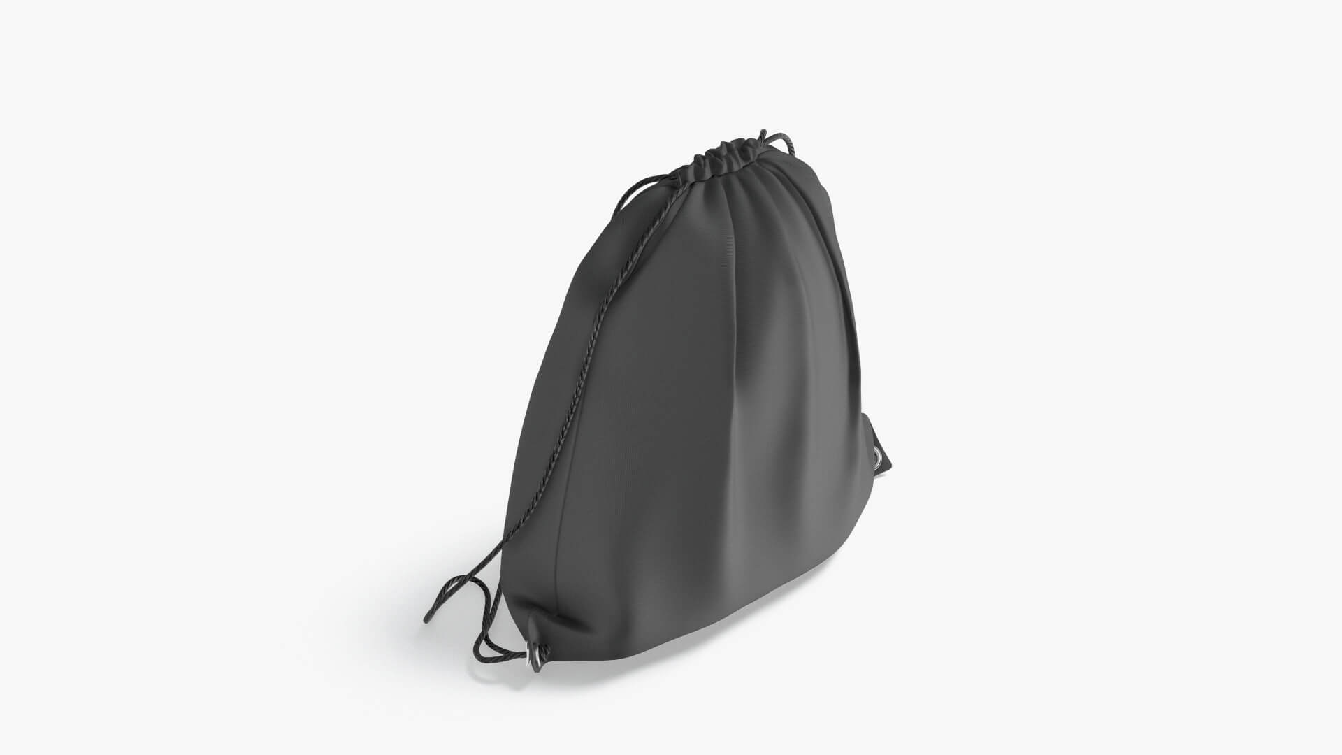 Black Drawstring Backpack - Sport Pouch With Cord 3D Model by rebrandy