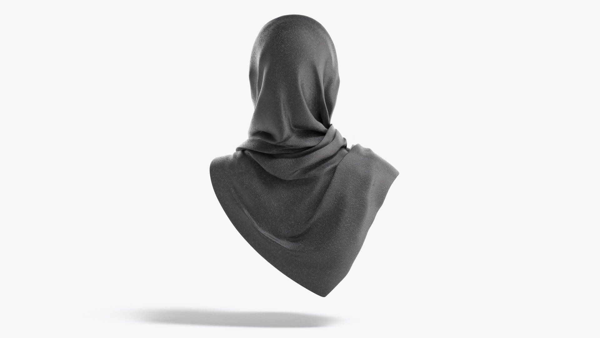Black Hijab - Woman Muslim Head Cover 3D Model by rebrandy