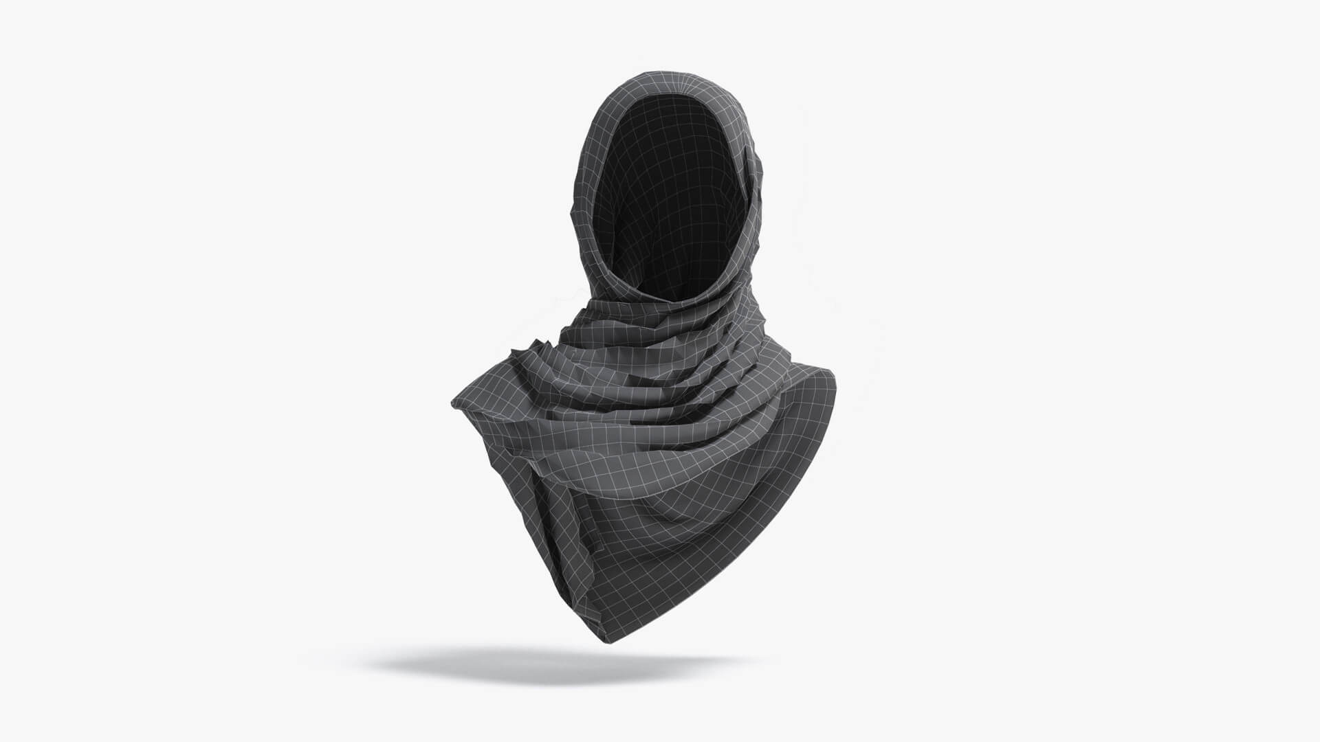 Black Hijab - Woman Muslim Head Cover 3D Model by rebrandy