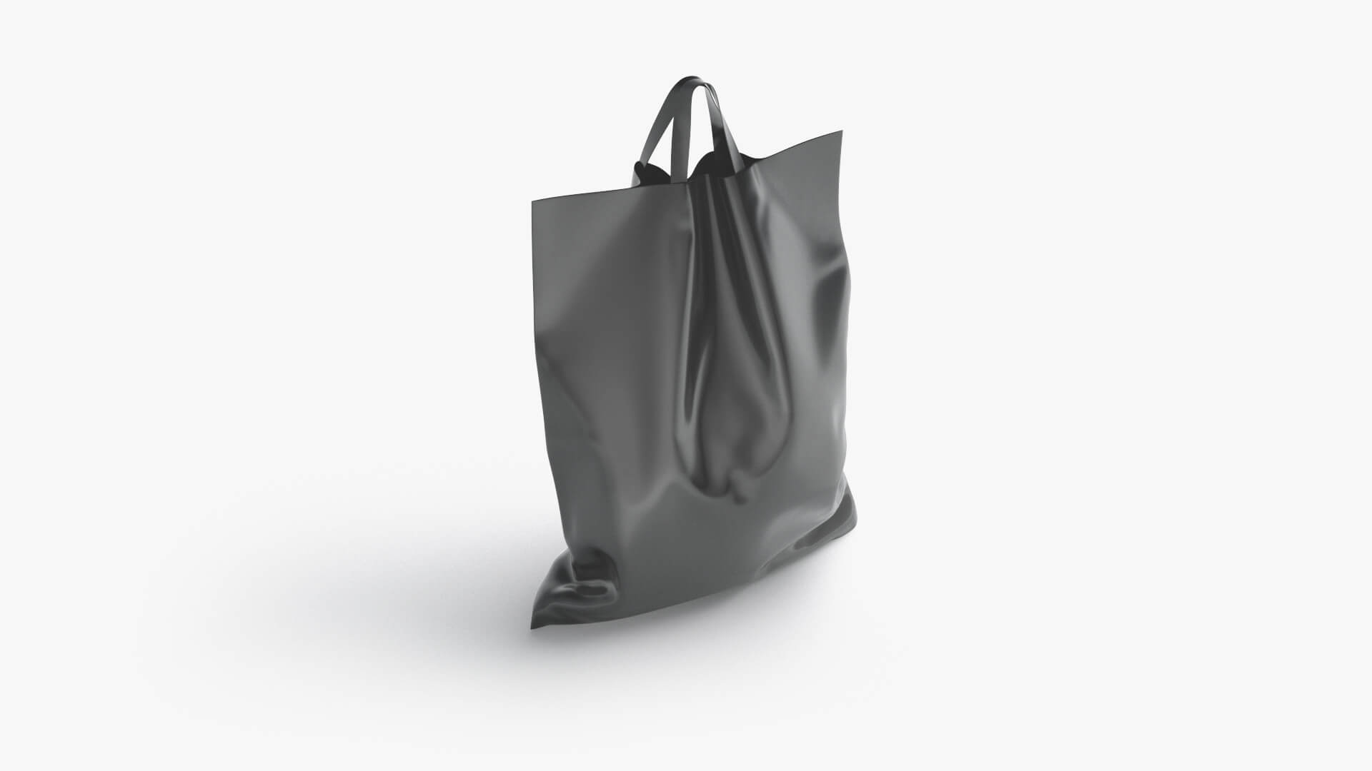 Black Loop Handle Plastic Bag - 3D Model by rebrandy