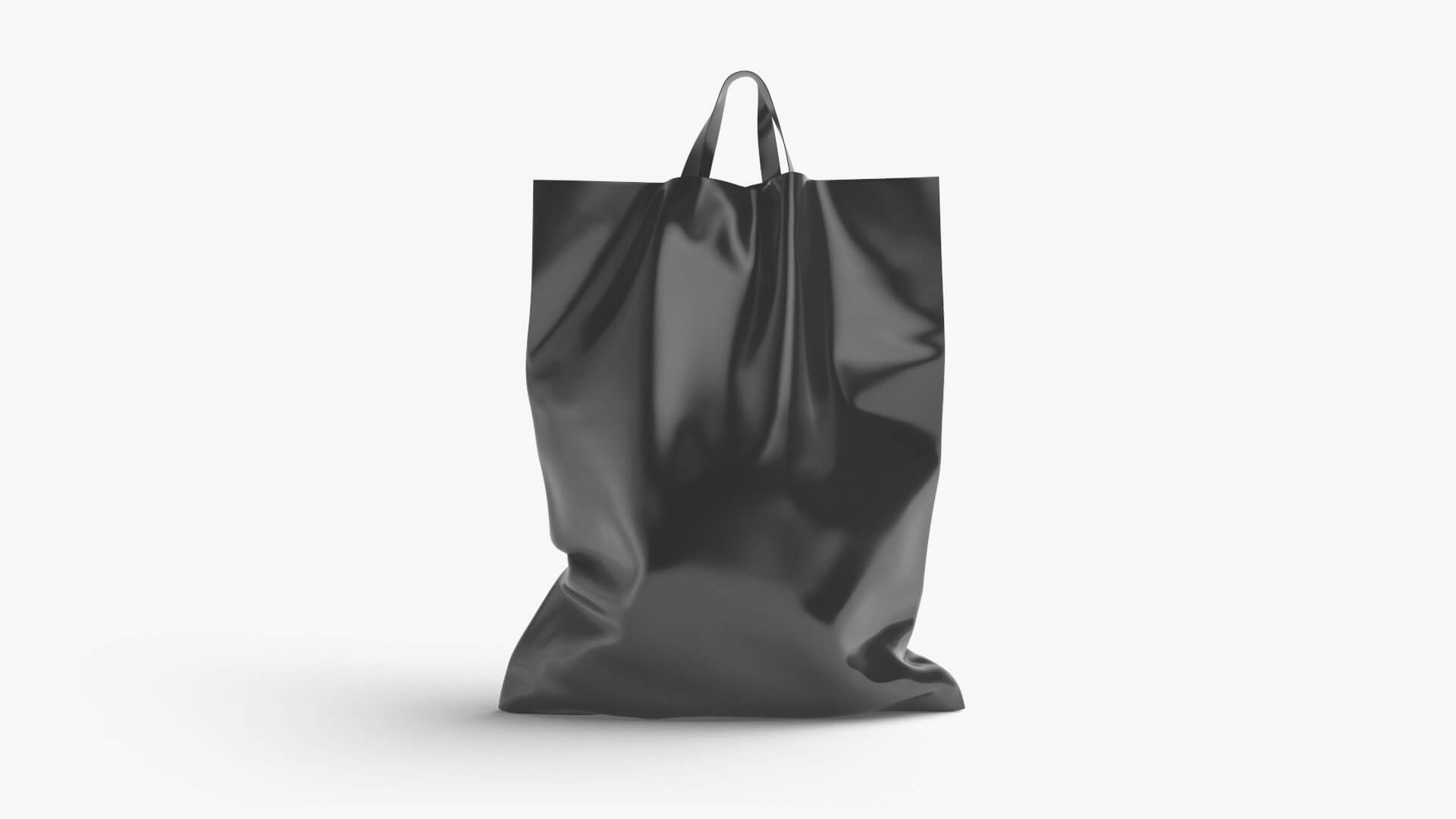 Black Loop Handle Plastic Bag - 3D Model by rebrandy