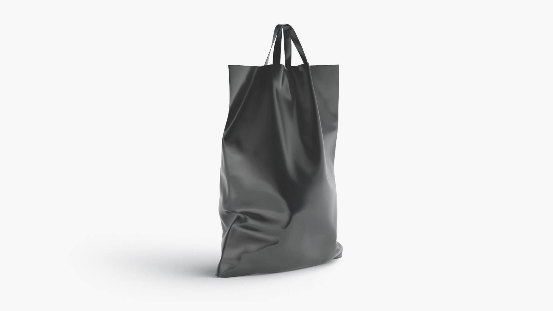 Black Loop Handle Plastic Bag - 3D Model by rebrandy