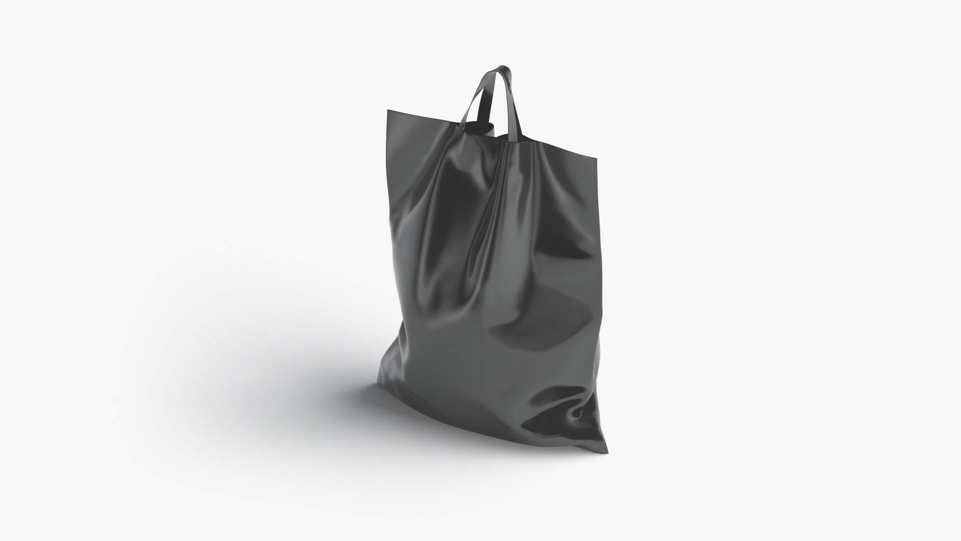 Black Loop Handle Plastic Bag - 3D Model by rebrandy