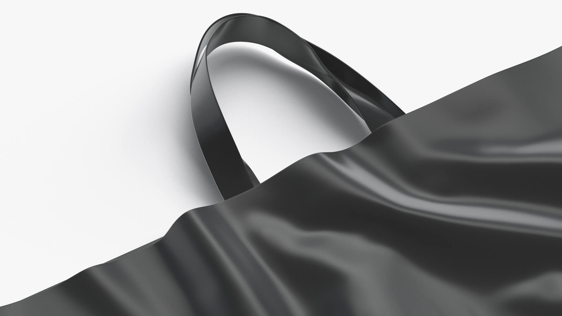 Black Loop Handle Plastic Bag - 3D Model by rebrandy