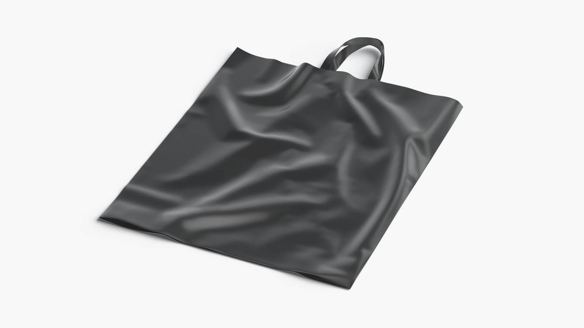 Black Loop Handle Plastic Bag - 3D Model by rebrandy