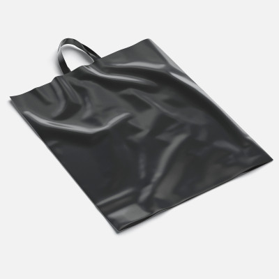 Black Loop Handle Plastic Bag - 3D Model by rebrandy