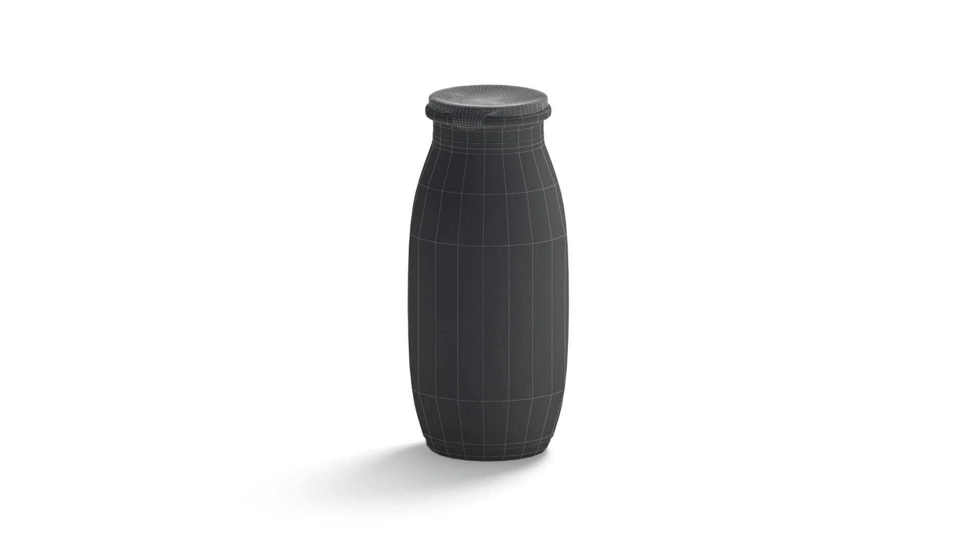 Black Plastic Yogurt Bottle - Small Yogurt Milk Package 3D Model by ...