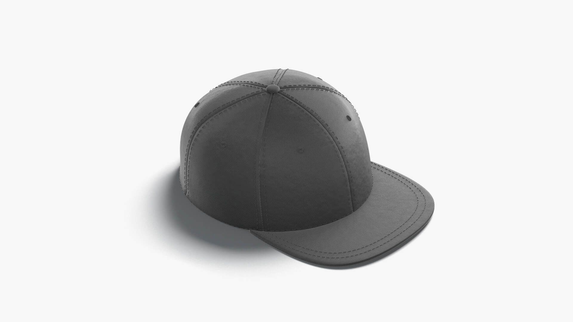 Black Snapback - Sport Cap With Flat Visor 3D Model by rebrandy