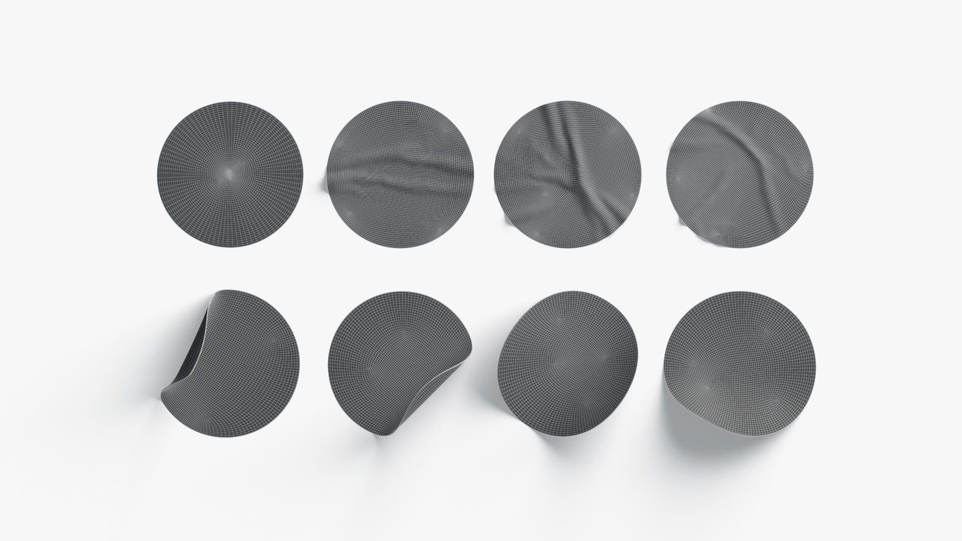 Black Stickers Set - 8 Adhesive Sticky Labels 3D Model by rebrandy