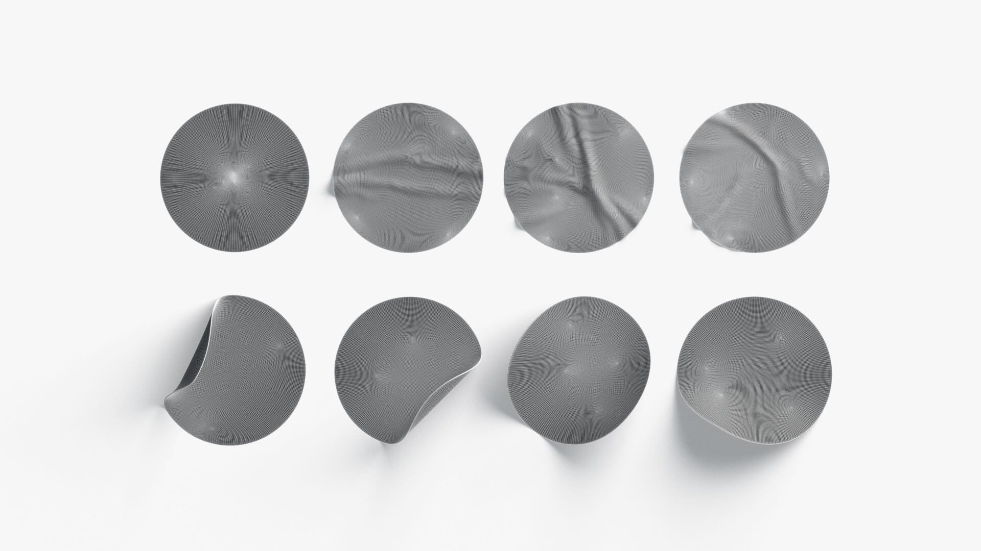 Black Stickers Set - 8 Adhesive Sticky Labels 3D Model by rebrandy