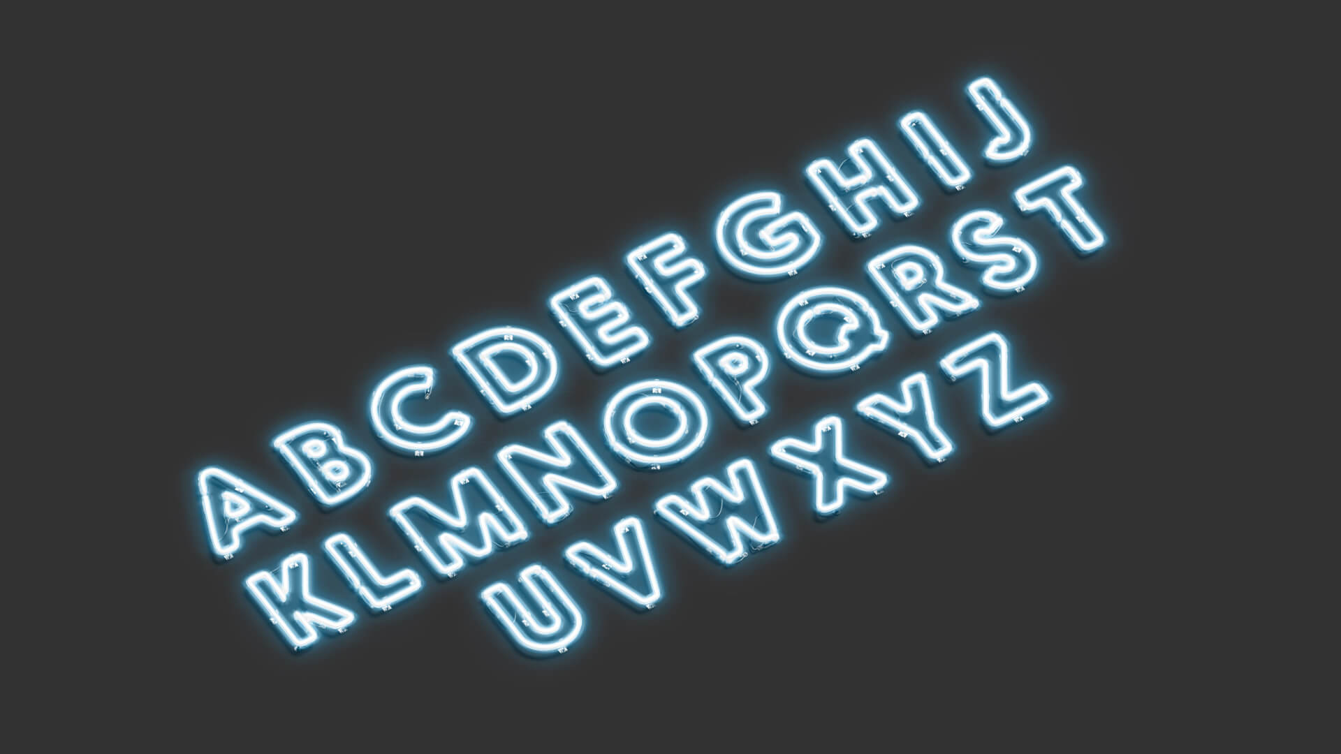 Blue Neon Capital Letters - Illuminated LED Uppercase Font 3D Model by ...