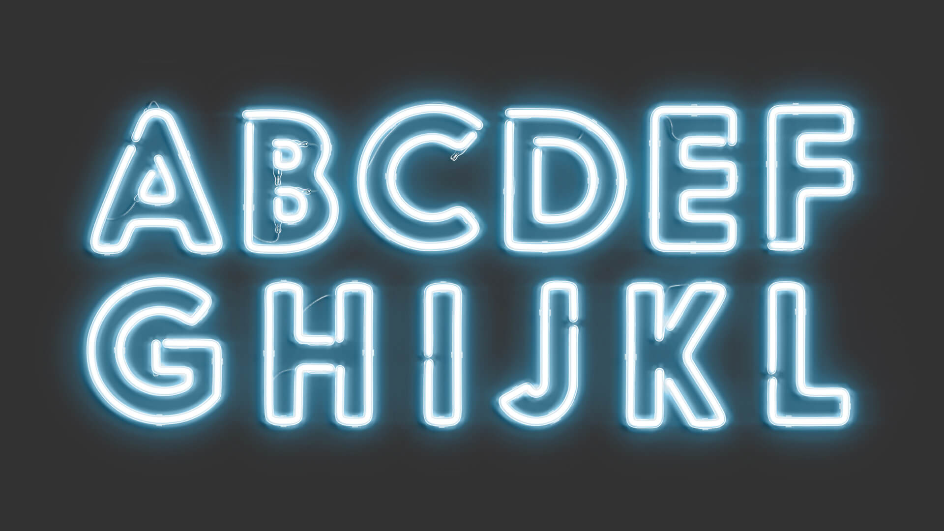 Blue Neon Capital Letters - Illuminated LED Uppercase Font 3D Model by ...