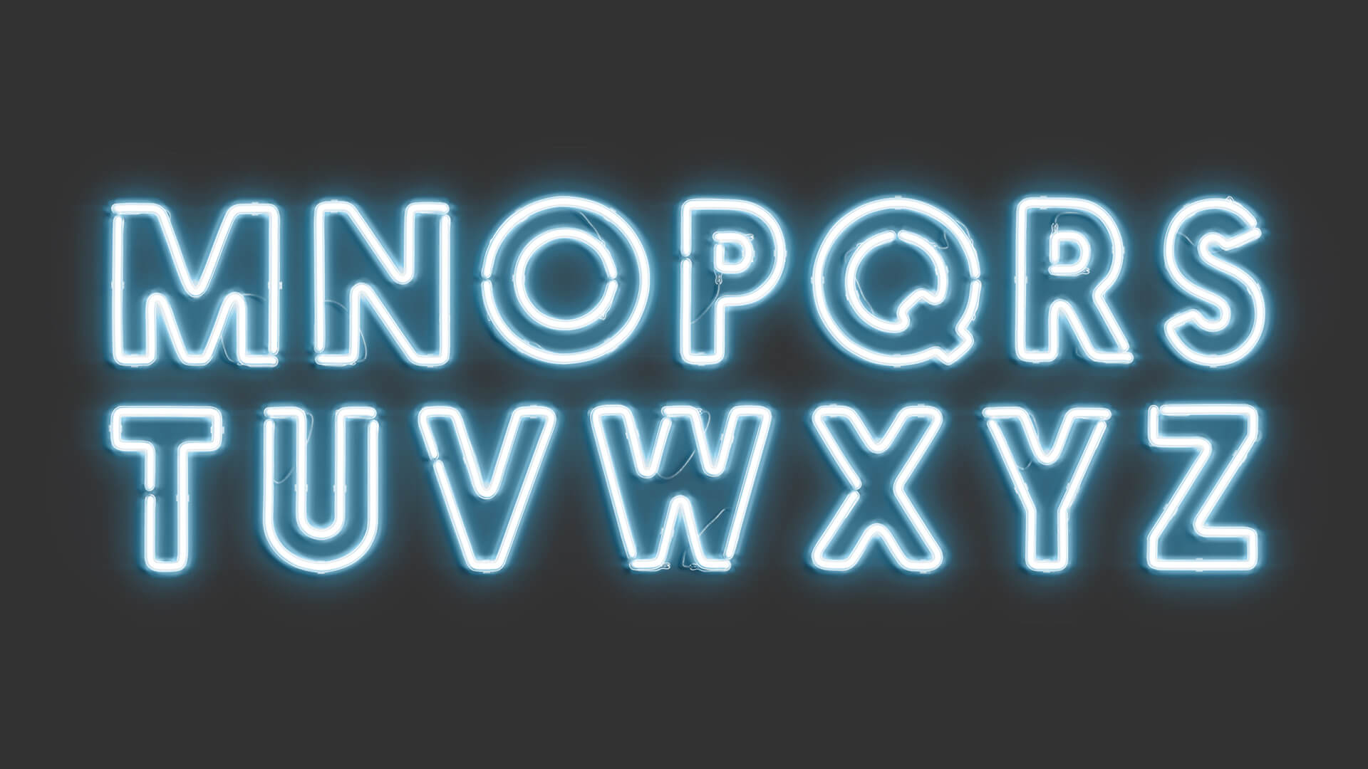 Blue Neon Capital Letters - Illuminated LED Uppercase Font 3D Model by ...