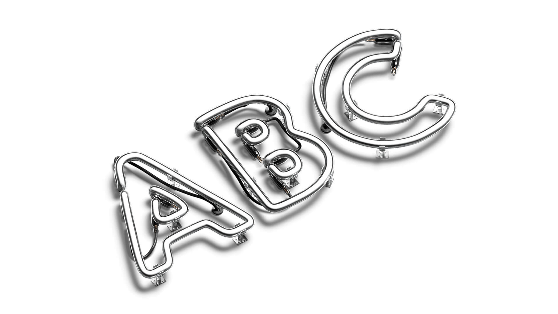 Blue Neon Capital Letters - Illuminated LED Uppercase Font 3D Model by ...