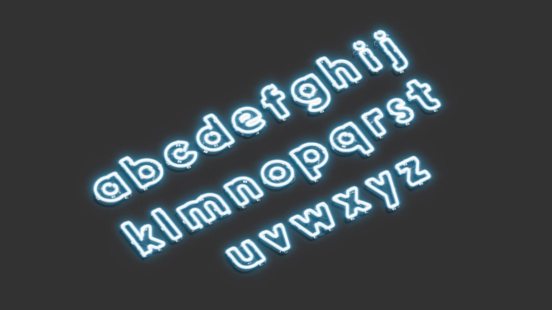 Blue Neon Lowercase Letters - Illuminated LED Case Font 3D Model by ...