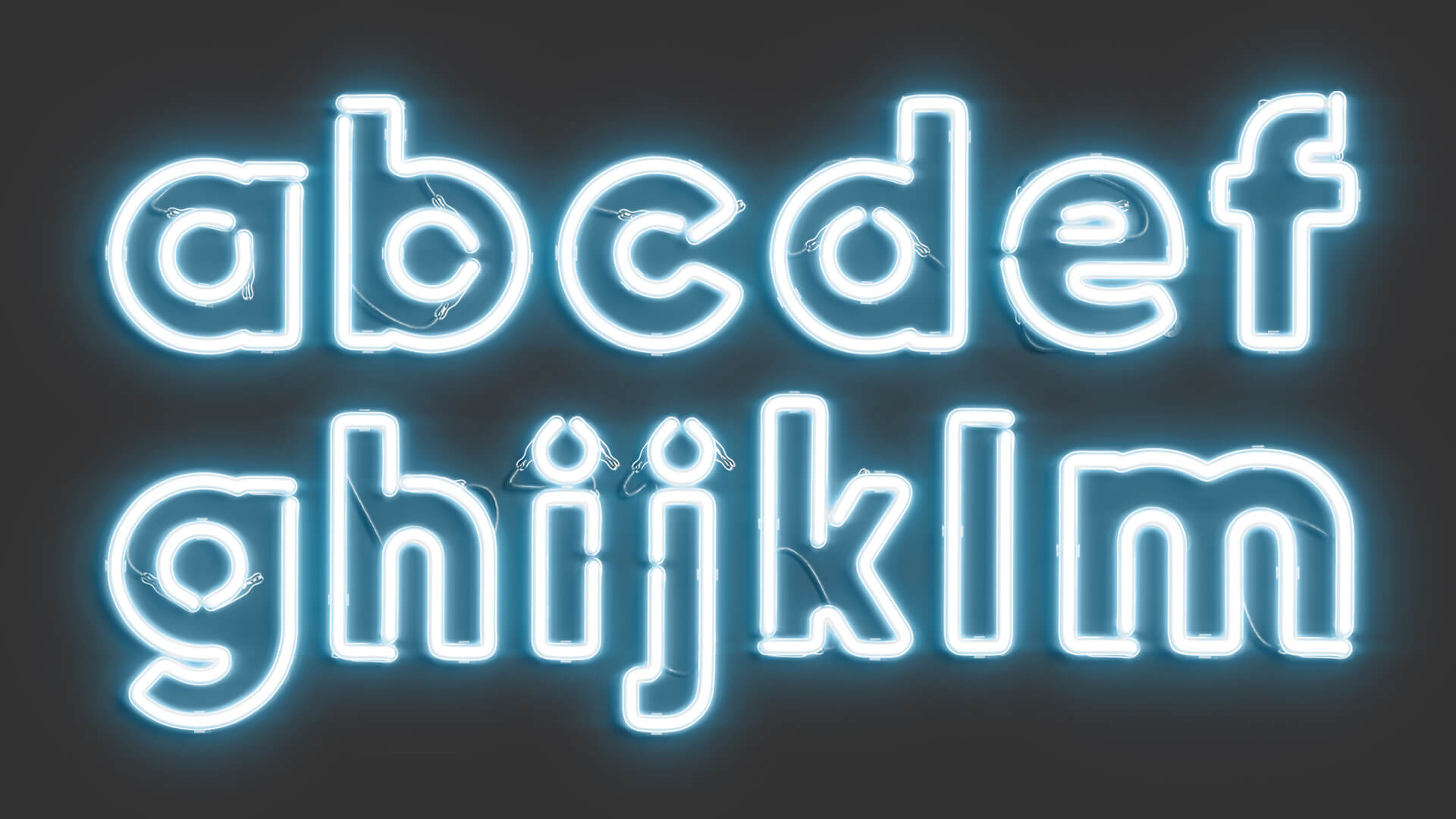 Blue Neon Lowercase Letters - Illuminated LED Case Font 3D Model by ...