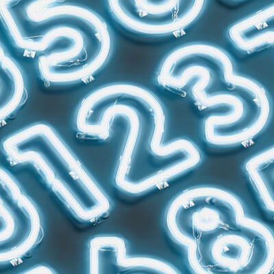 Blue Neon Number Symbols - Illuminated LED Font With Numeral 3D Model ...