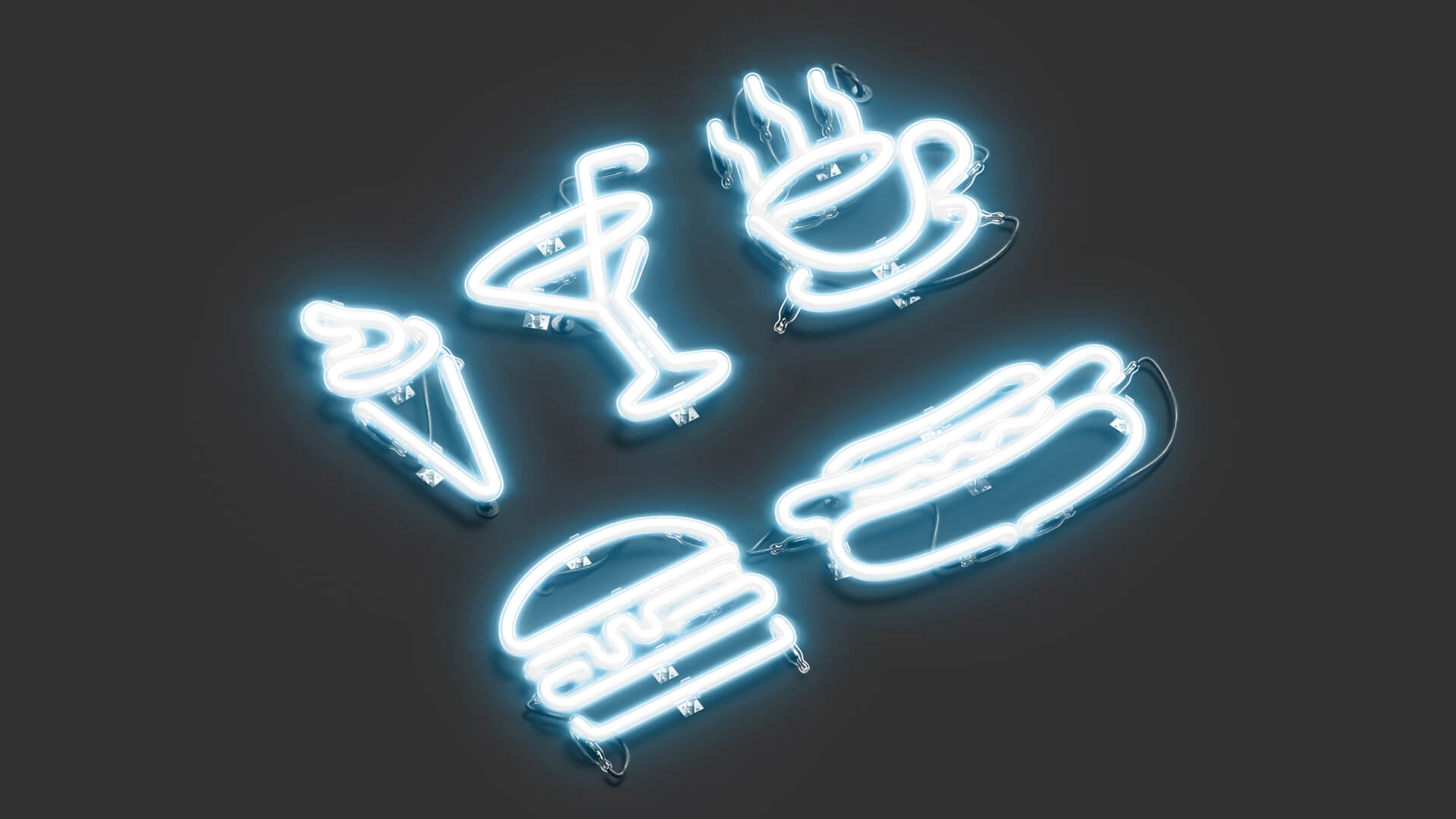 Blue Neon Special Symbols - Illuminated LED Decorative Sign 3D Model by ...