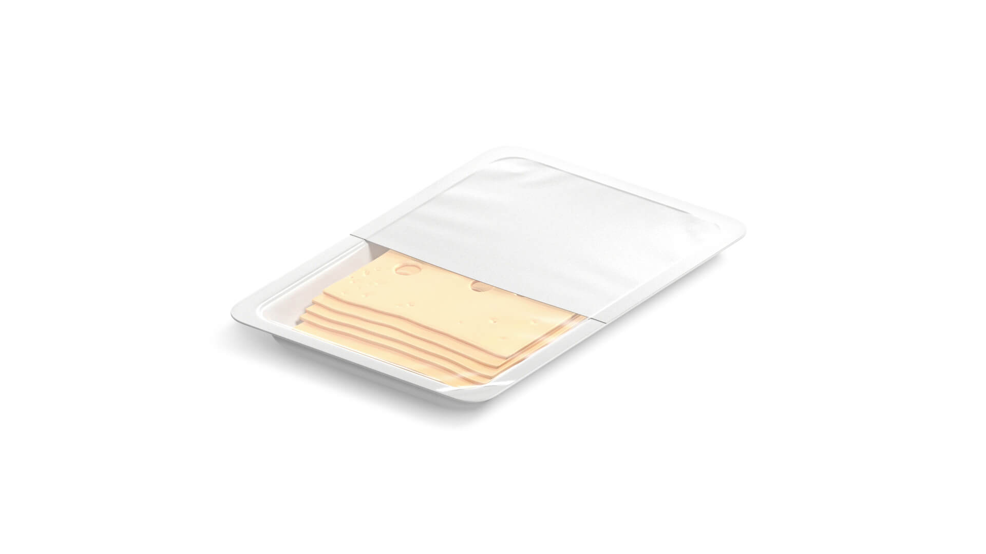 Cheese Packaging - Plastic Limpid Tray With Chese Slices 3D Model by ...