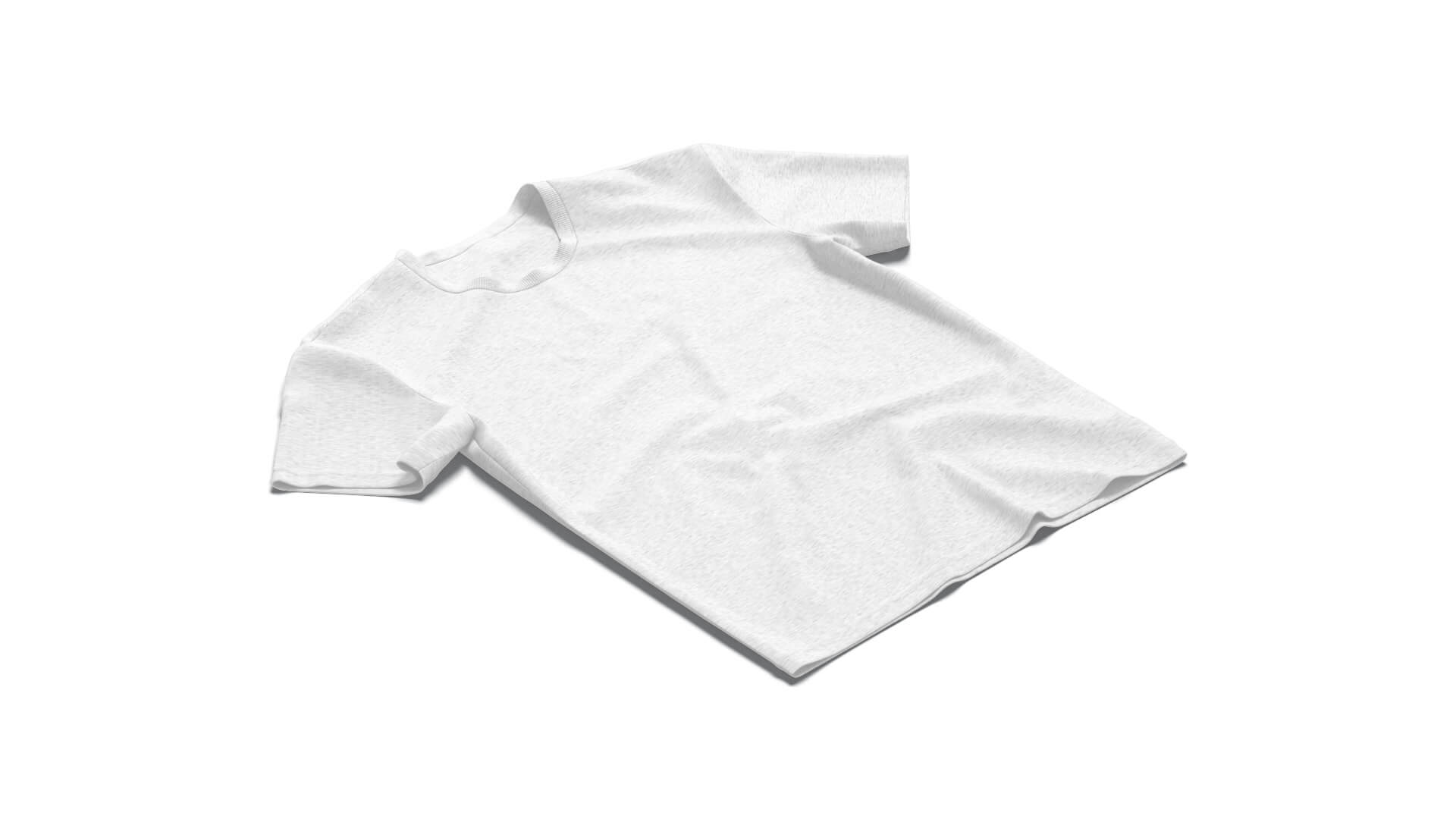 Flat Lay T-Shirt - Crumpled Crew Neck Lying Tshirt 3D Model by rebrandy