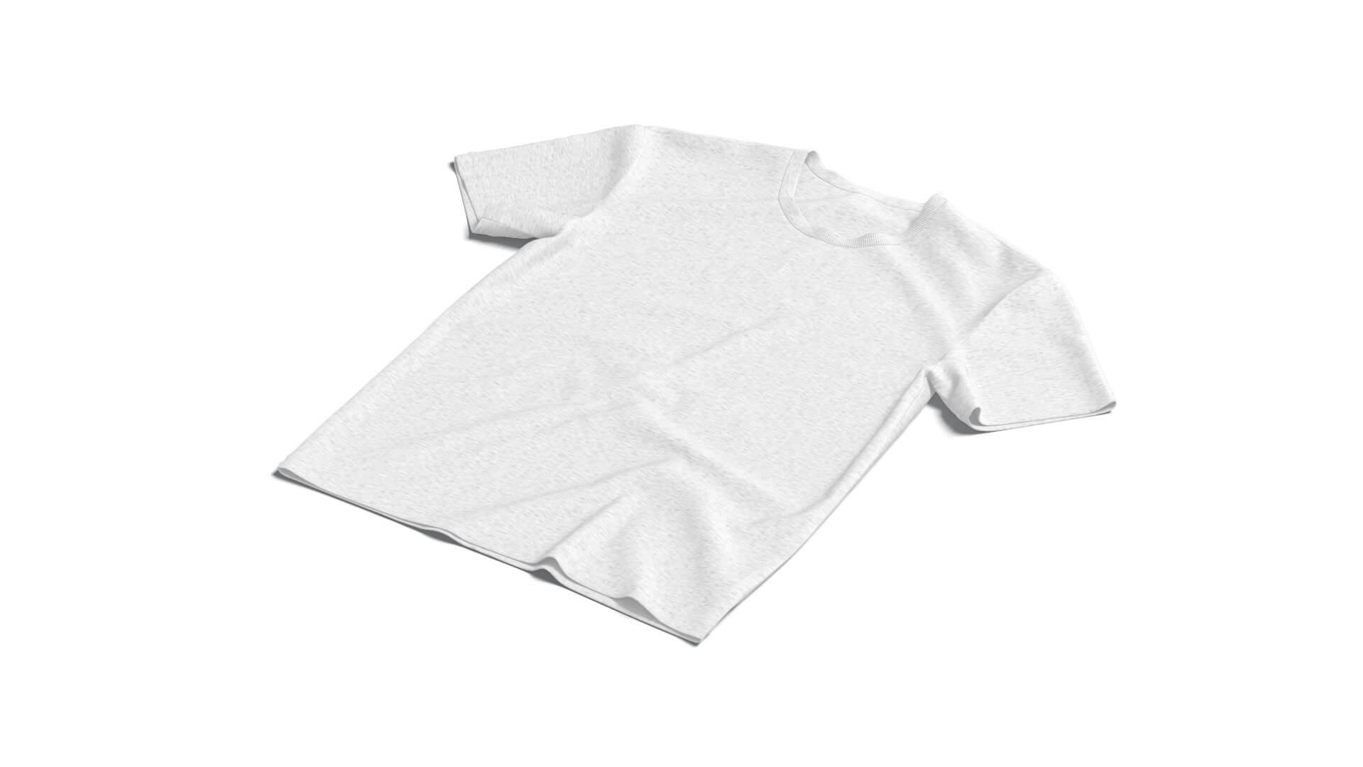 Flat Lay T-Shirt - Crumpled Crew Neck Lying Tshirt 3D Model by rebrandy