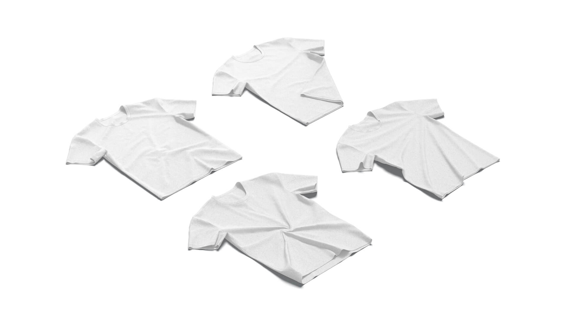 Flat Lay T-Shirt Fabric Types - Crimpled Twisted and Folded 3D Model by ...