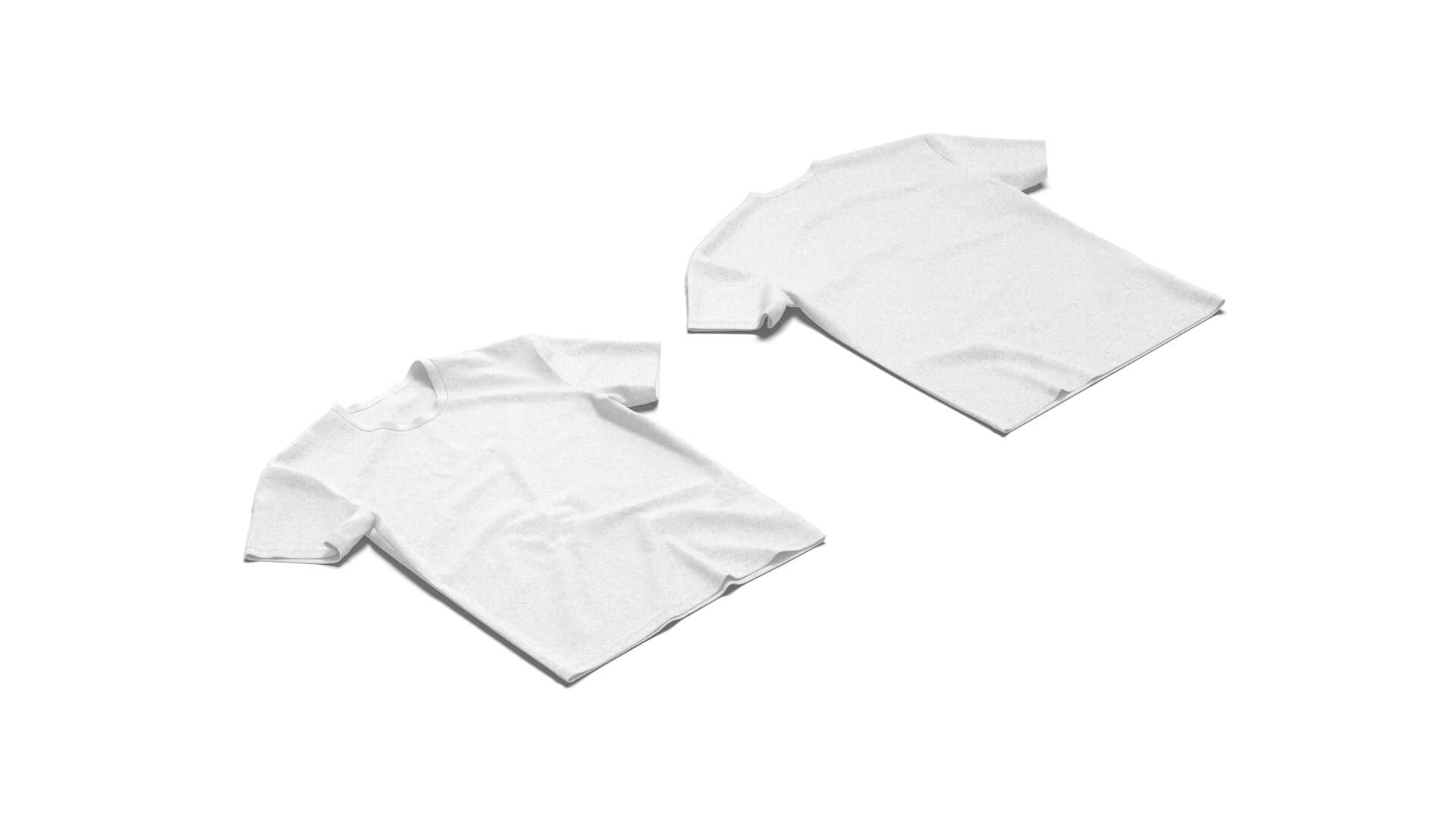 Flat Lay T-Shirt Front and Back Crumpled 3D Model by rebrandy