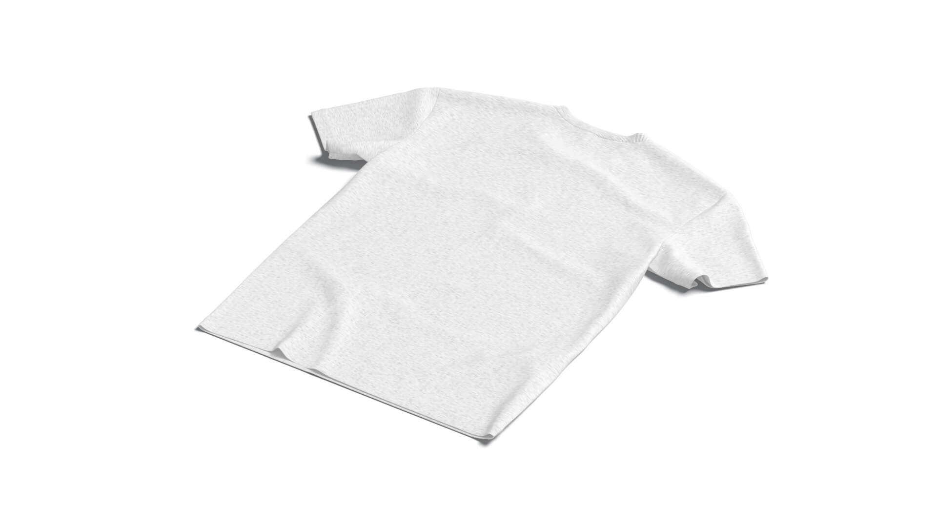 Flat Lay T-Shirt Front and Back Crumpled 3D Model by rebrandy