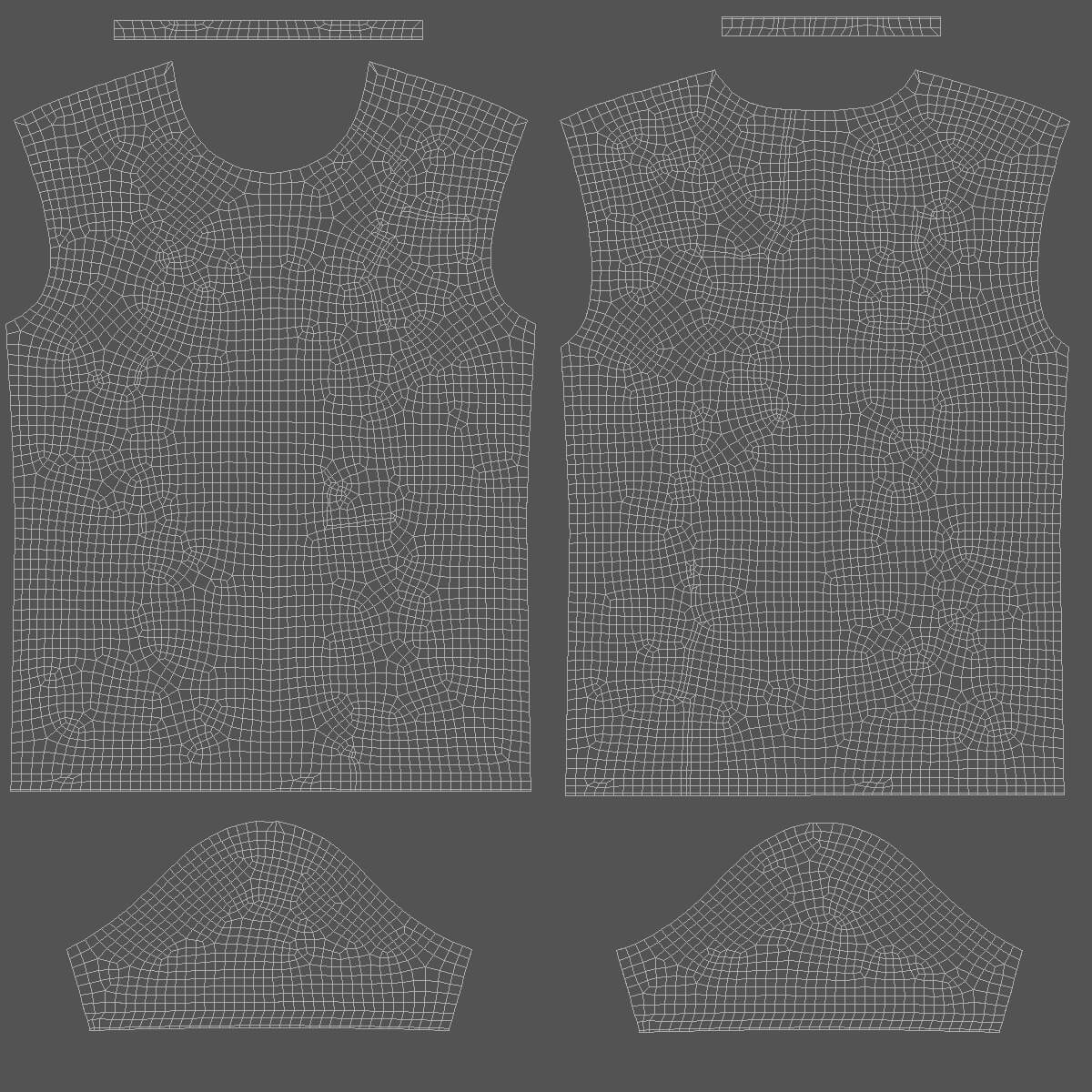 Flat Lay T-Shirt Front and Back Crumpled 3D Model by rebrandy