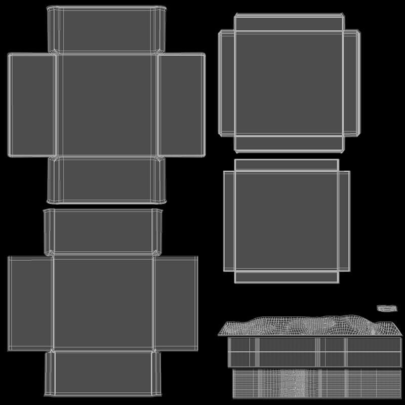 Gift Boxes Set - 4 Box Shapes 3D Model by rebrandy