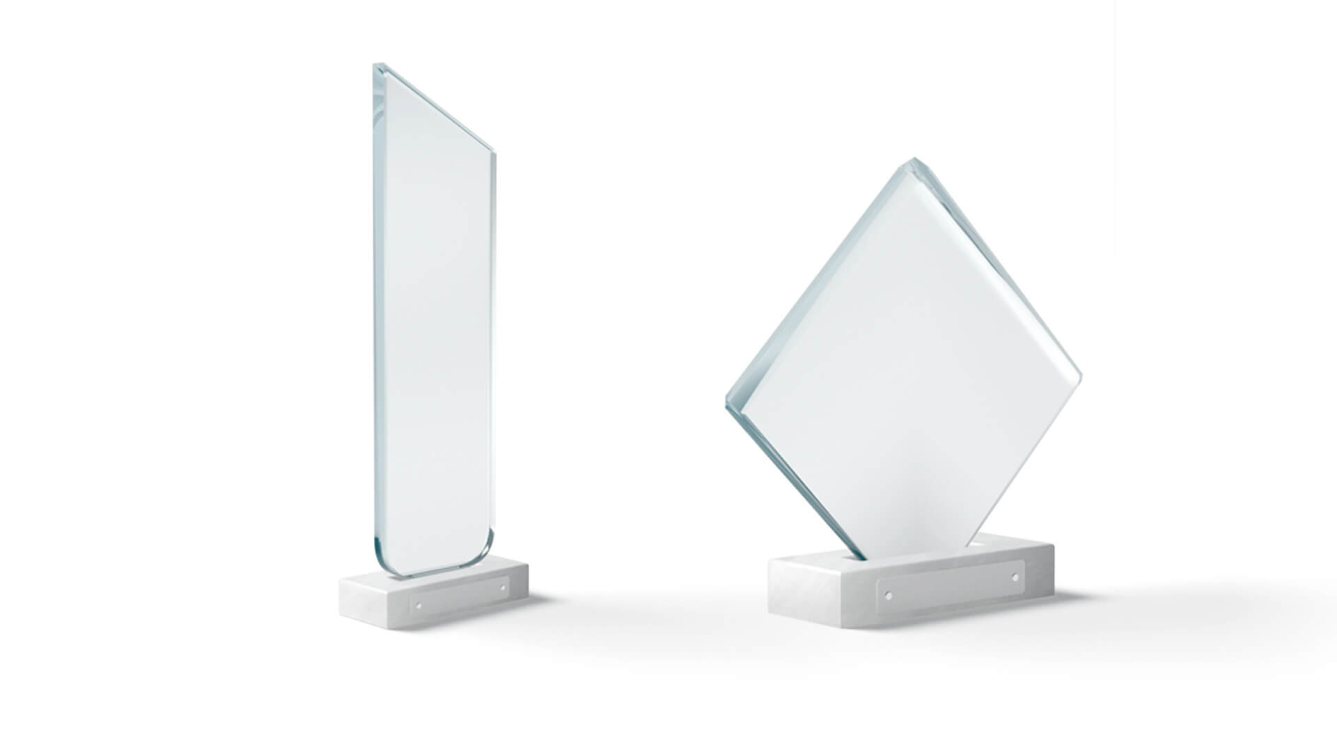 Glass Award Trophy Shapes - Crystal Plaque Set 3D Model by rebrandy