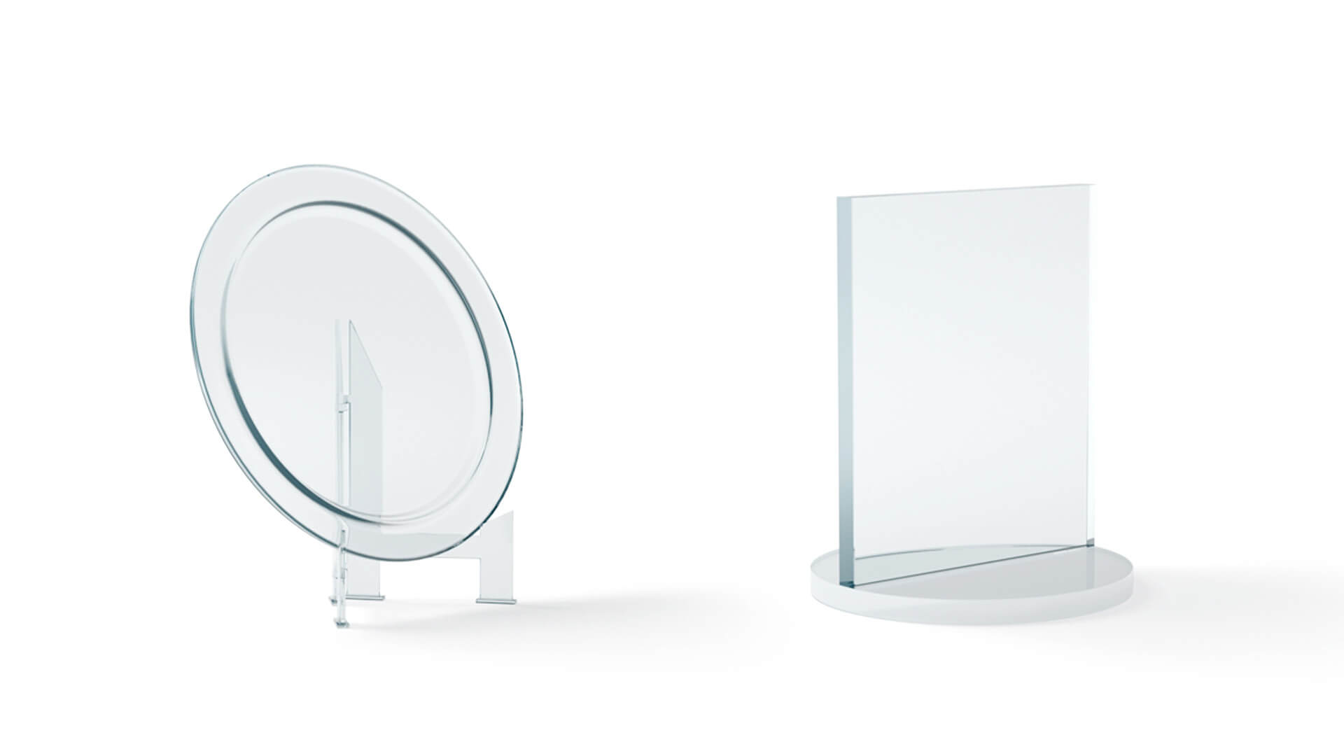 Glass Award Trophy Shapes - Crystal Plaque Set 3D Model by rebrandy