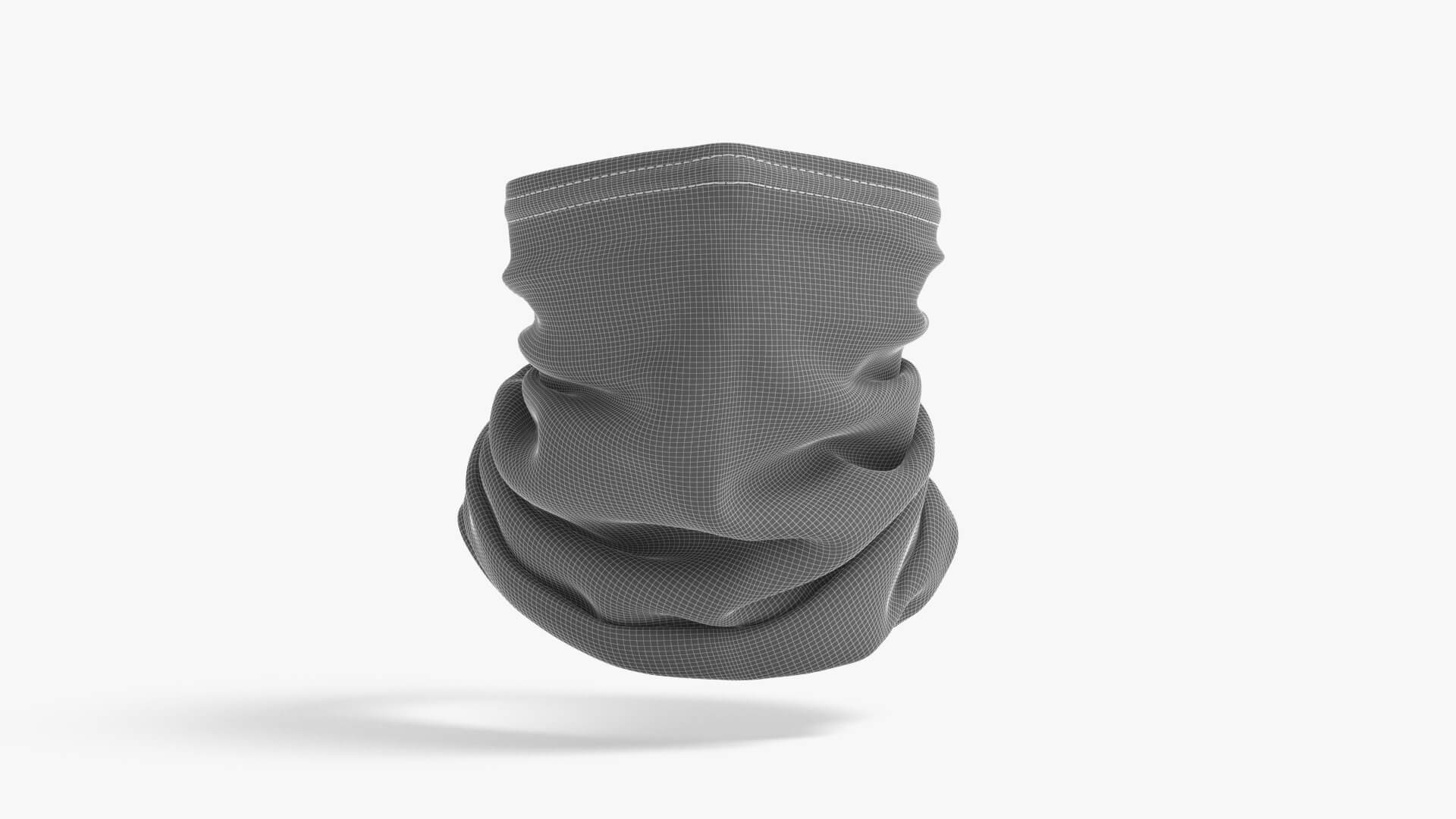 White Neck Gaiter - 3D Model by rebrandy