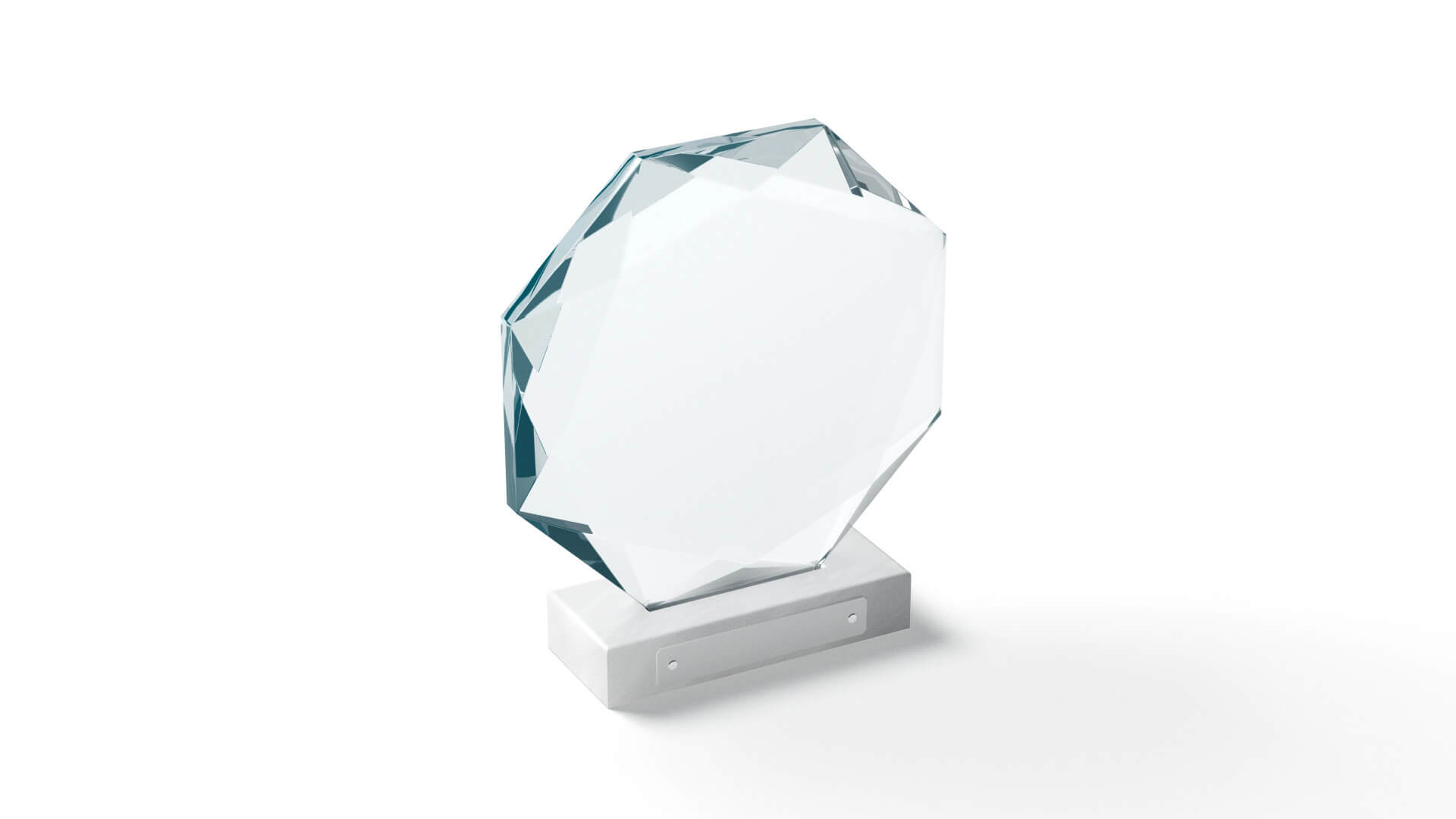 Octagon Glass Award Trophy - Crystal Plaque 3D Model by rebrandy
