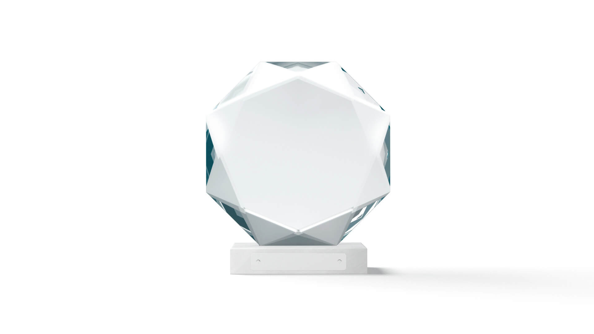 Octagon Glass Award Trophy - Crystal Plaque 3D Model by rebrandy