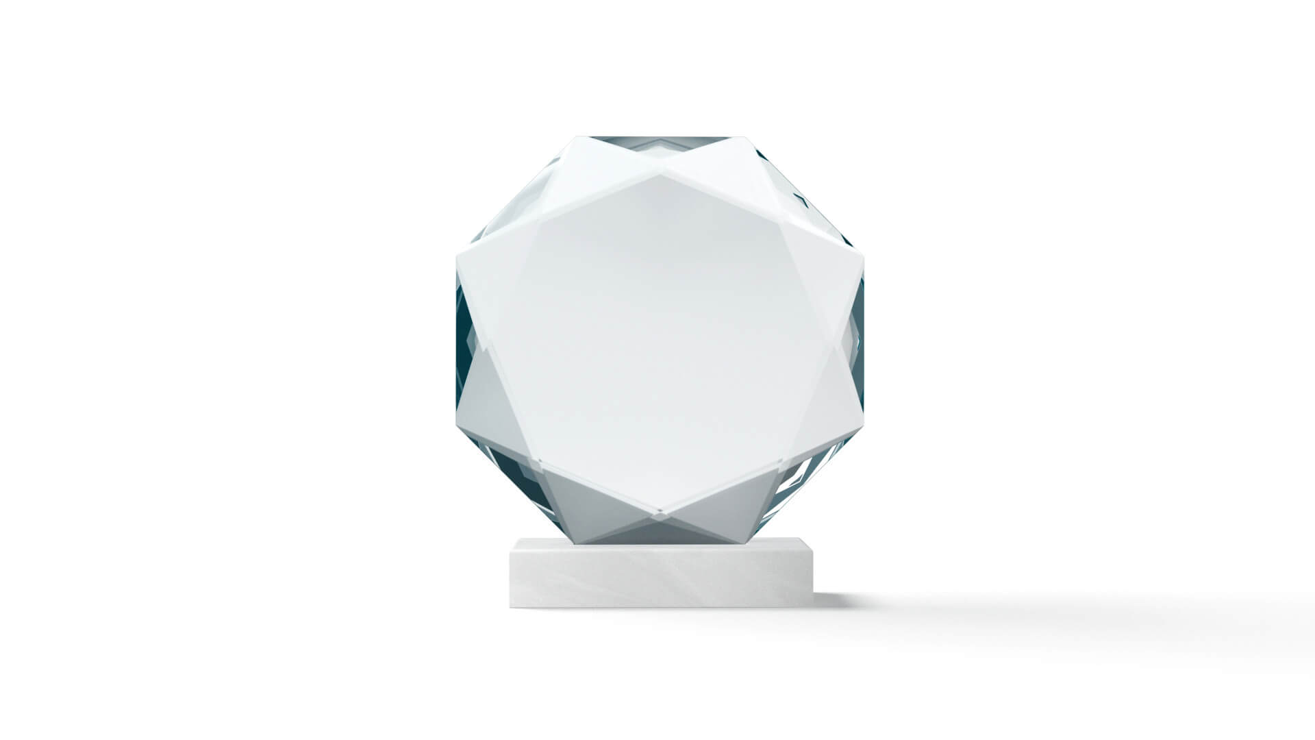 Octagon Glass Award Trophy - Crystal Plaque 3D Model by rebrandy