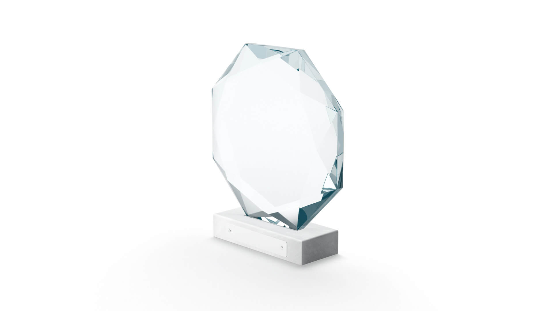 Octagon Glass Award Trophy - Crystal Plaque 3D Model by rebrandy