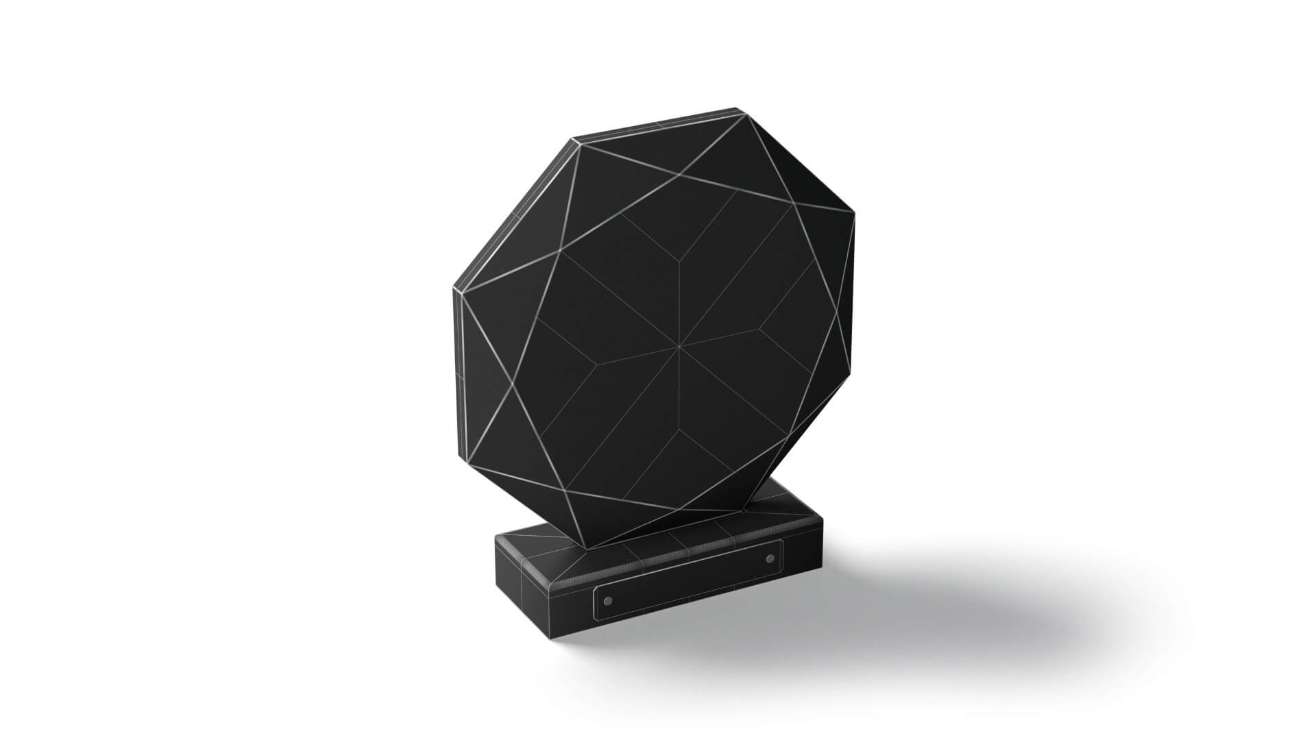 Octagon Glass Award Trophy - Crystal Plaque 3D Model by rebrandy