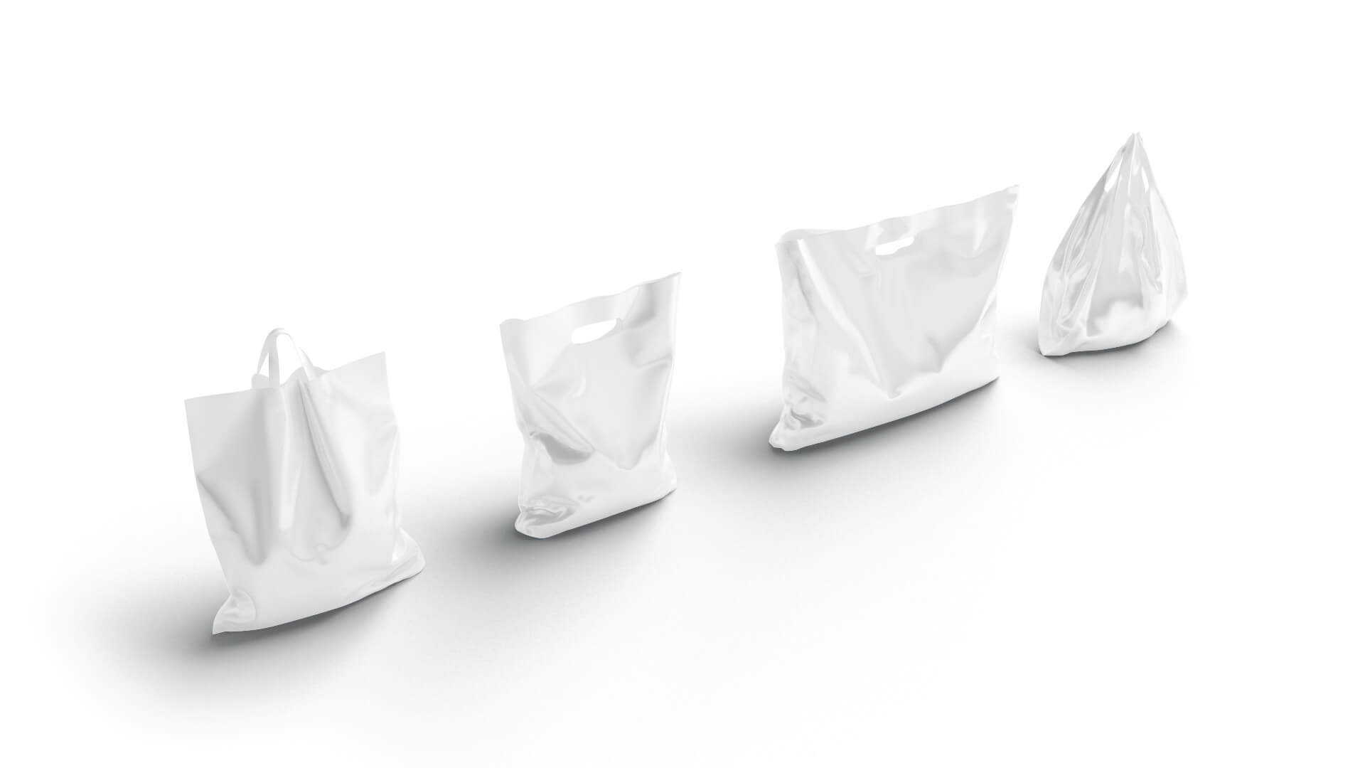 Plastic Bag Stand Set - 4 Bag Shapes 3D Model by rebrandy